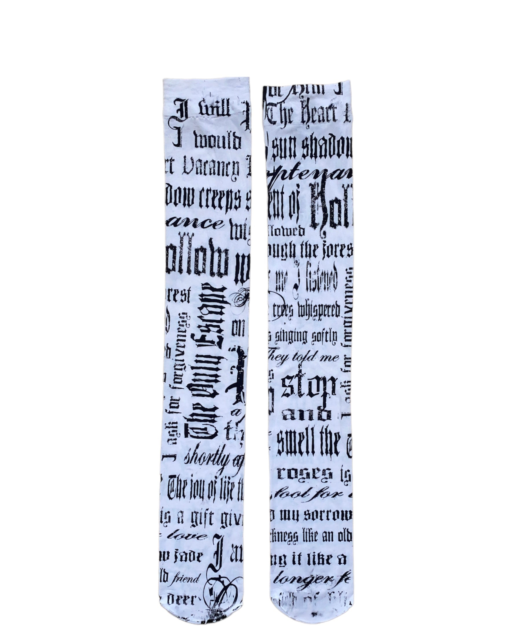 Pray Flesh Tears White Knee-Hi Socks – Bodycitated